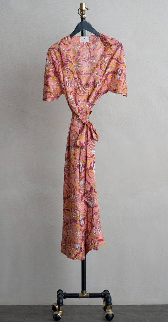 Hannah Clementine Wrap Dress Fernando Coral | Elizabeth & Prince