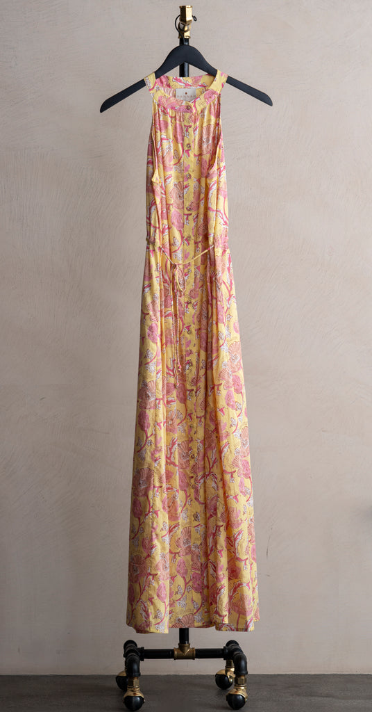 Hannah Isha Dress Hibiscus Yellow | Elizabeth & Prince